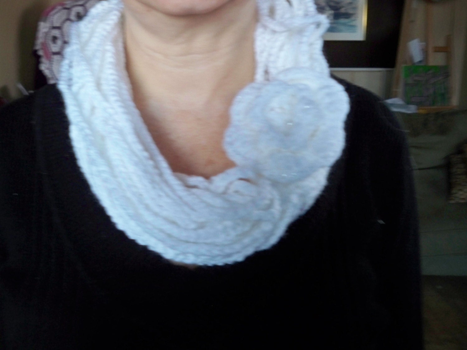 Pdf Crochet Pattern Rope Scarf With Flower - Etsy