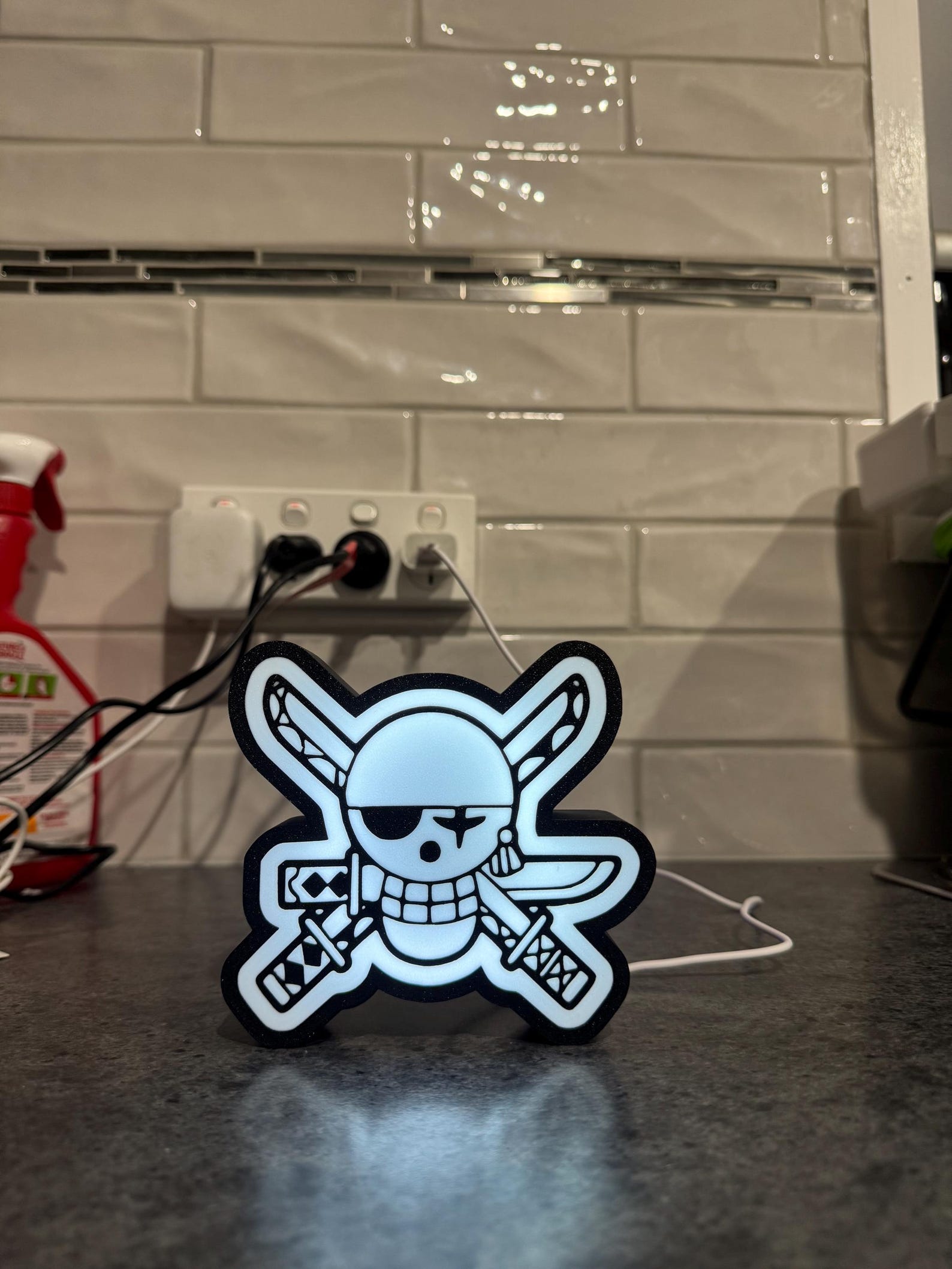 One Piece Zoro Jolly Roger LED Lightbox: 3D Printed Anime Decor - Etsy