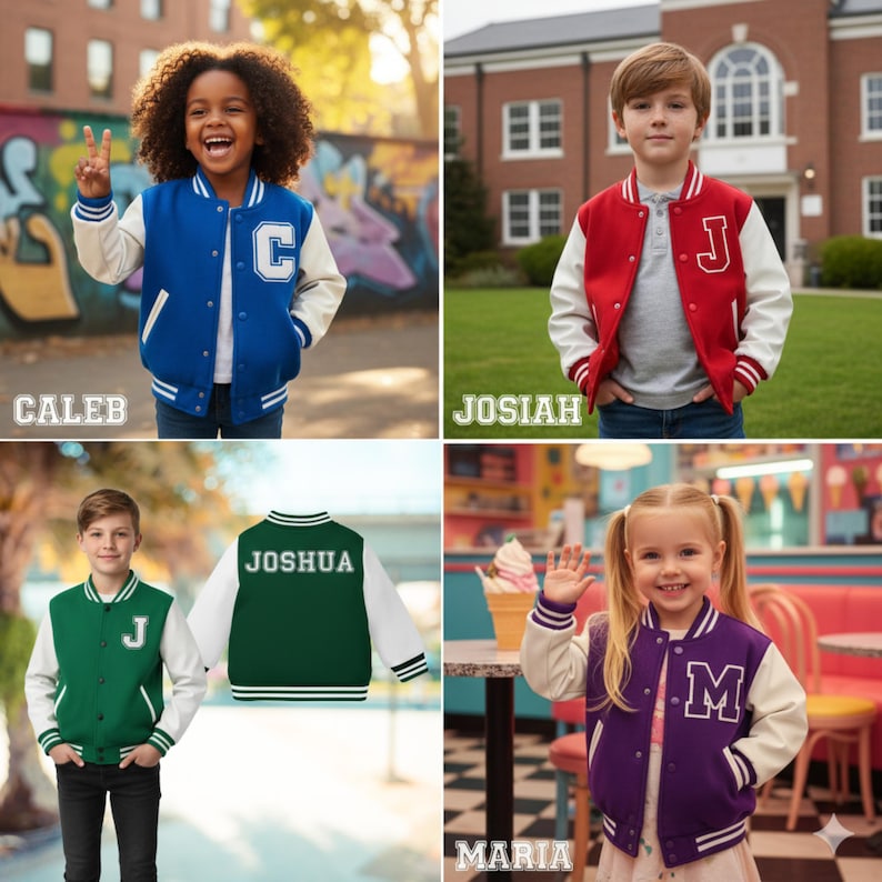 Custom Kids Varsity Jacket – Personalized Letterman Jacket With Name ...