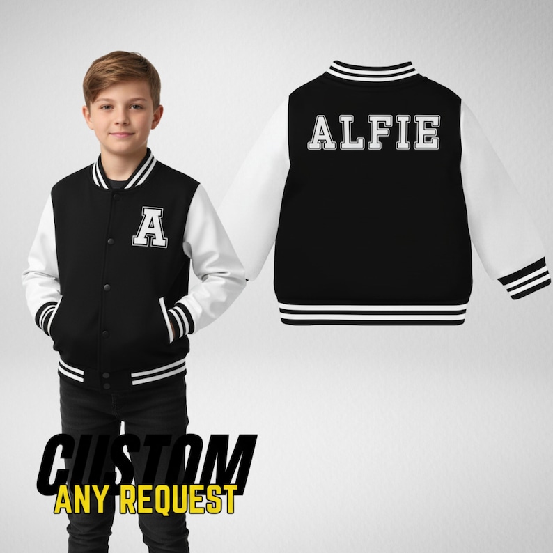 Custom Kids Varsity Jacket – Personalized Letterman Jacket With Name ...