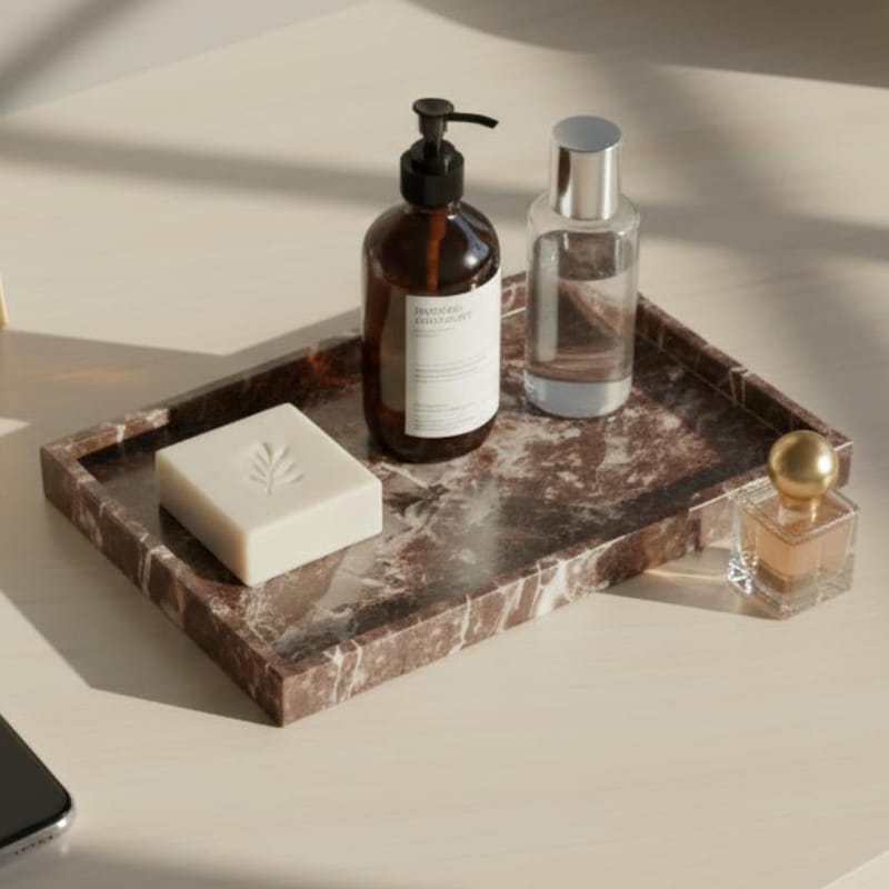 Red Marble Bathroom Tray - Etsy