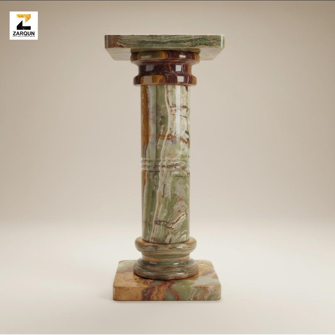 Handcrafted Green Onyx Marble Column: Vintage Decorative Pillar - Etsy