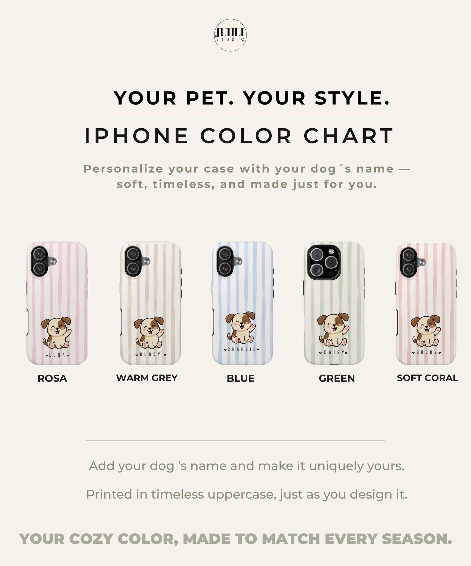 Custom Dog Name iPhone Case: Minimalist Pet Phone Cover - Etsy
