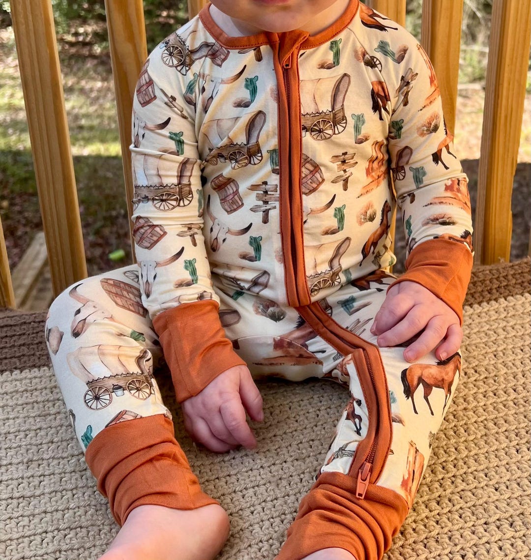 Bamboo Baby Zippy Pajamas Rodeo Western - Etsy