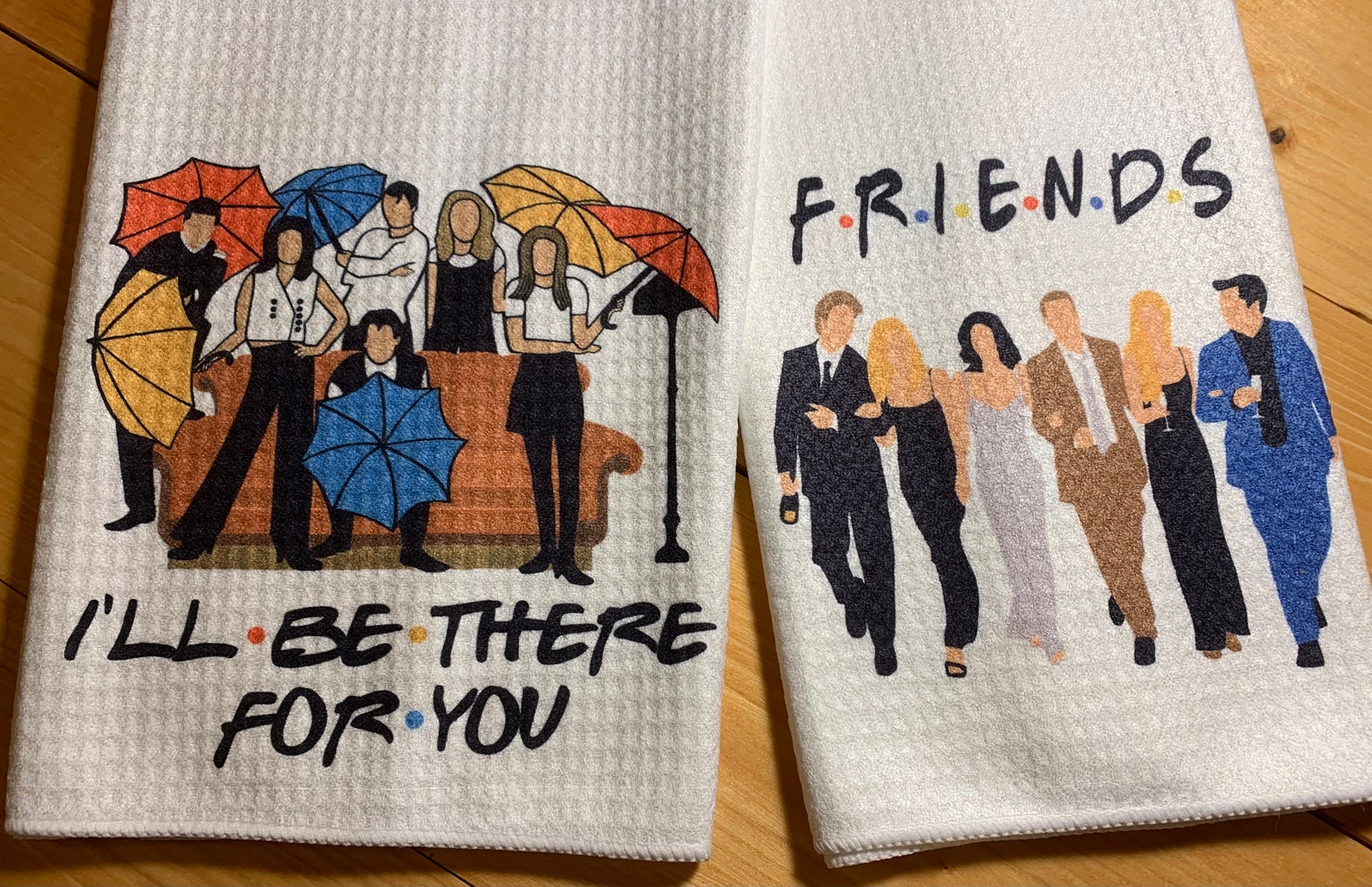 Friends Towel Set the Entire Gang With Umbrellas - Etsy