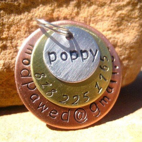 The Clara Steampunk Aluminum Unique Handstamped Pet ID Tag - Etsy