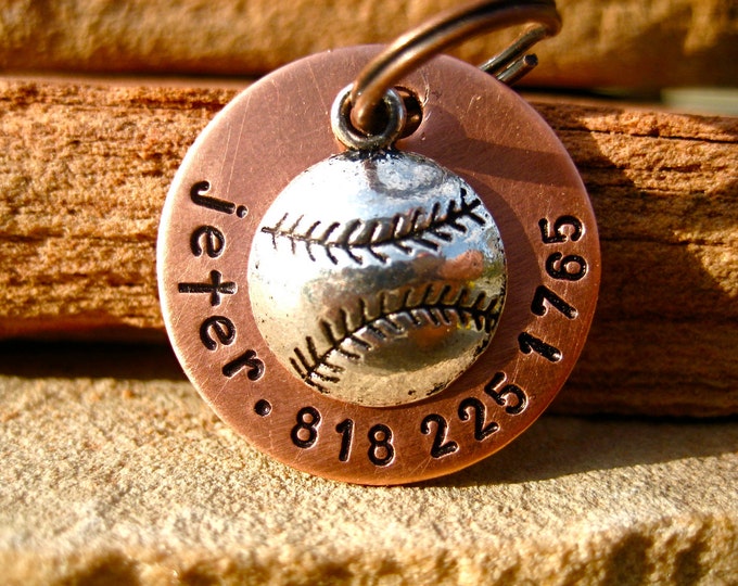 The Jeter (#019) - Unique Handstamped Dog Tag Baseball Pet ID Tag Dogs ...