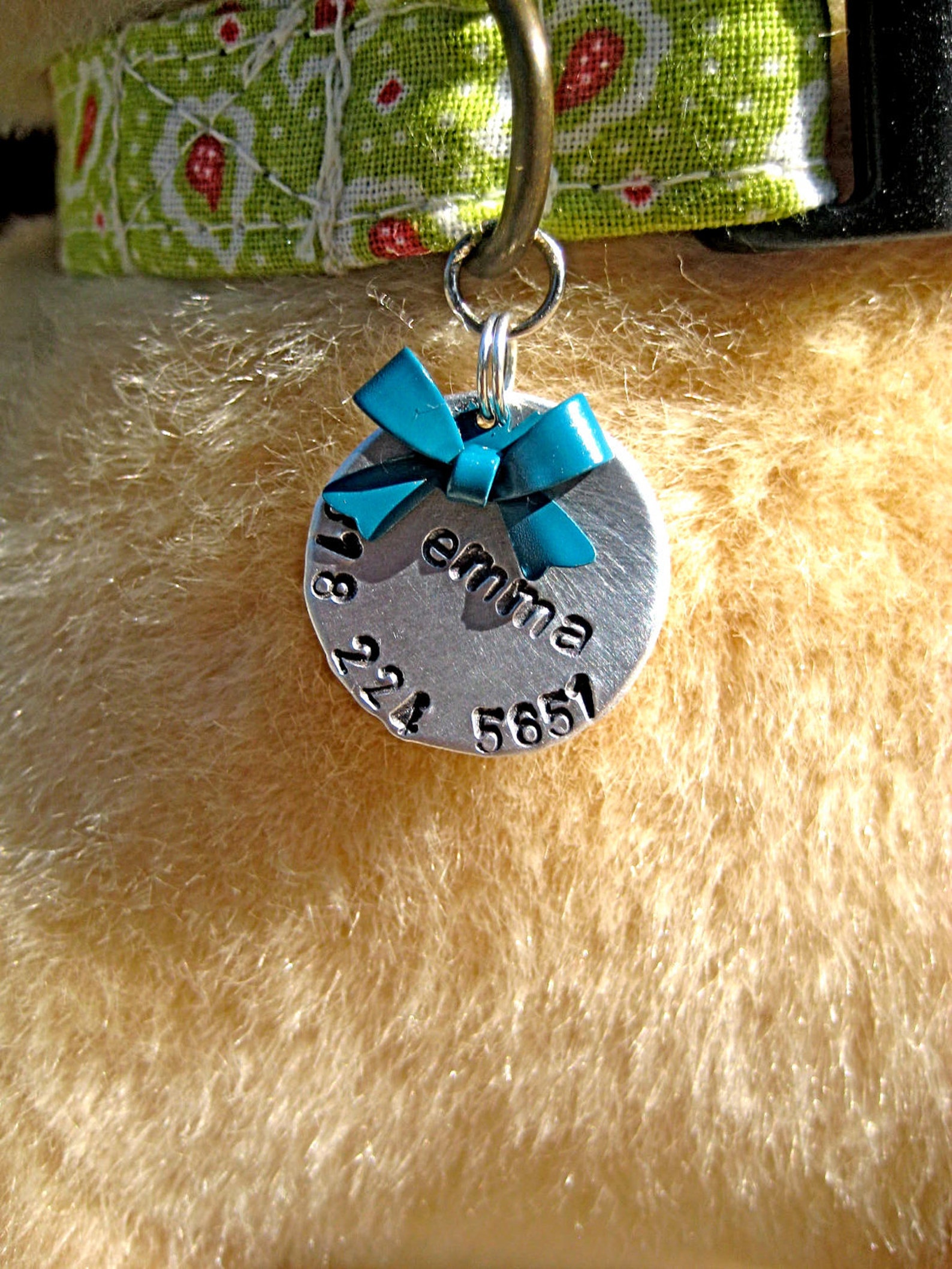 The Emma 007 Bow Pet ID Tag Small Dog Cat Feminine Unique - Etsy