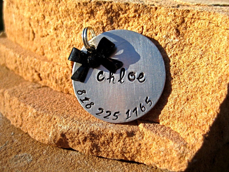 The Chloe 002 Bow Pet ID Tag Dog Feminine Unique - Etsy Australia