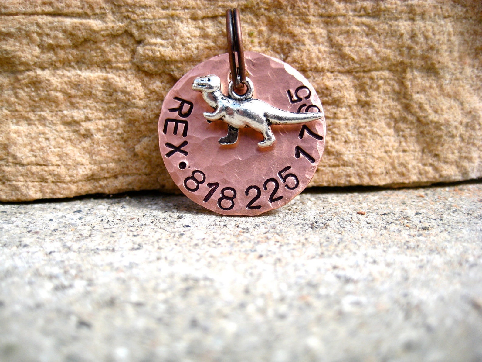 The Rex 089 Hammered Distressed Peace Pet ID Tag Dog - Etsy