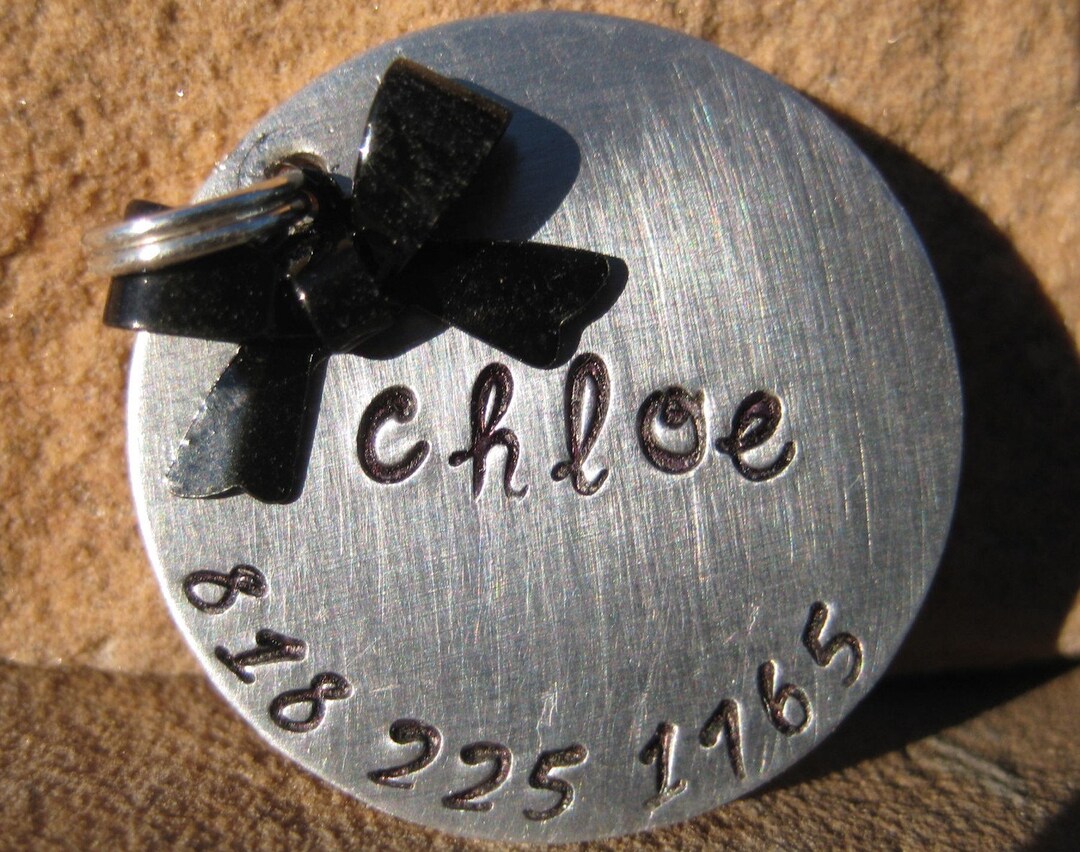The Chloe 002 Bow Pet ID Tag Dog Feminine Unique - Etsy