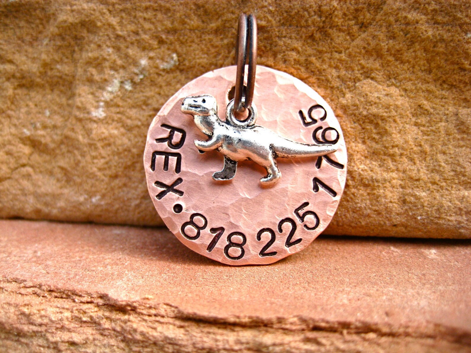 The Rex 089 Hammered Distressed Peace Pet ID Tag Dog - Etsy