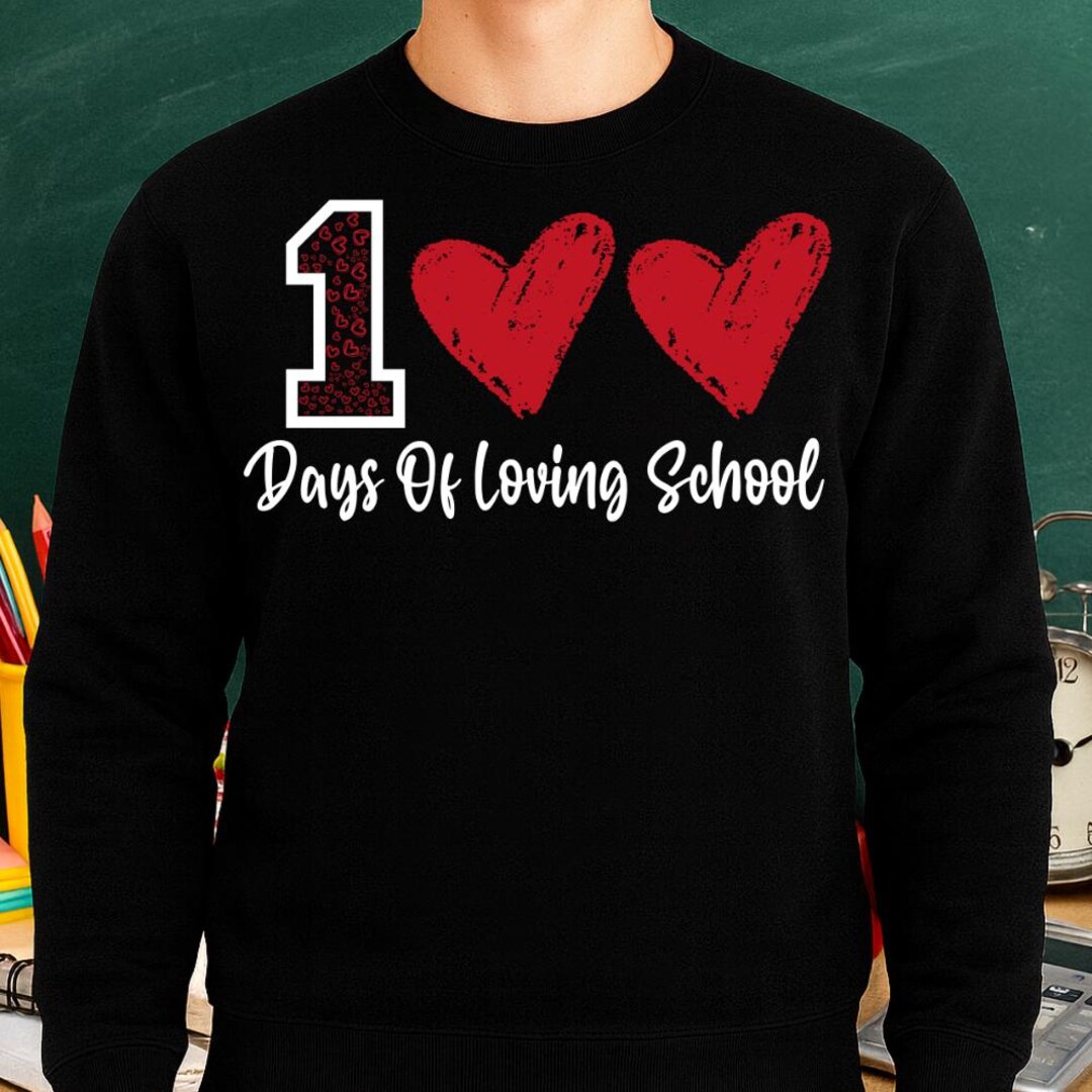 100 Days of Loving School PNG, Valentine 100th Day of School Design ...