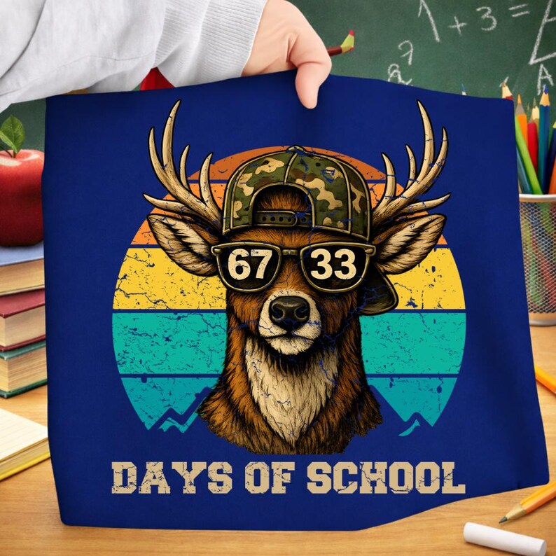 Funny 100 Days of School Deer PNG, Teacher Student Sublimation (digital ...