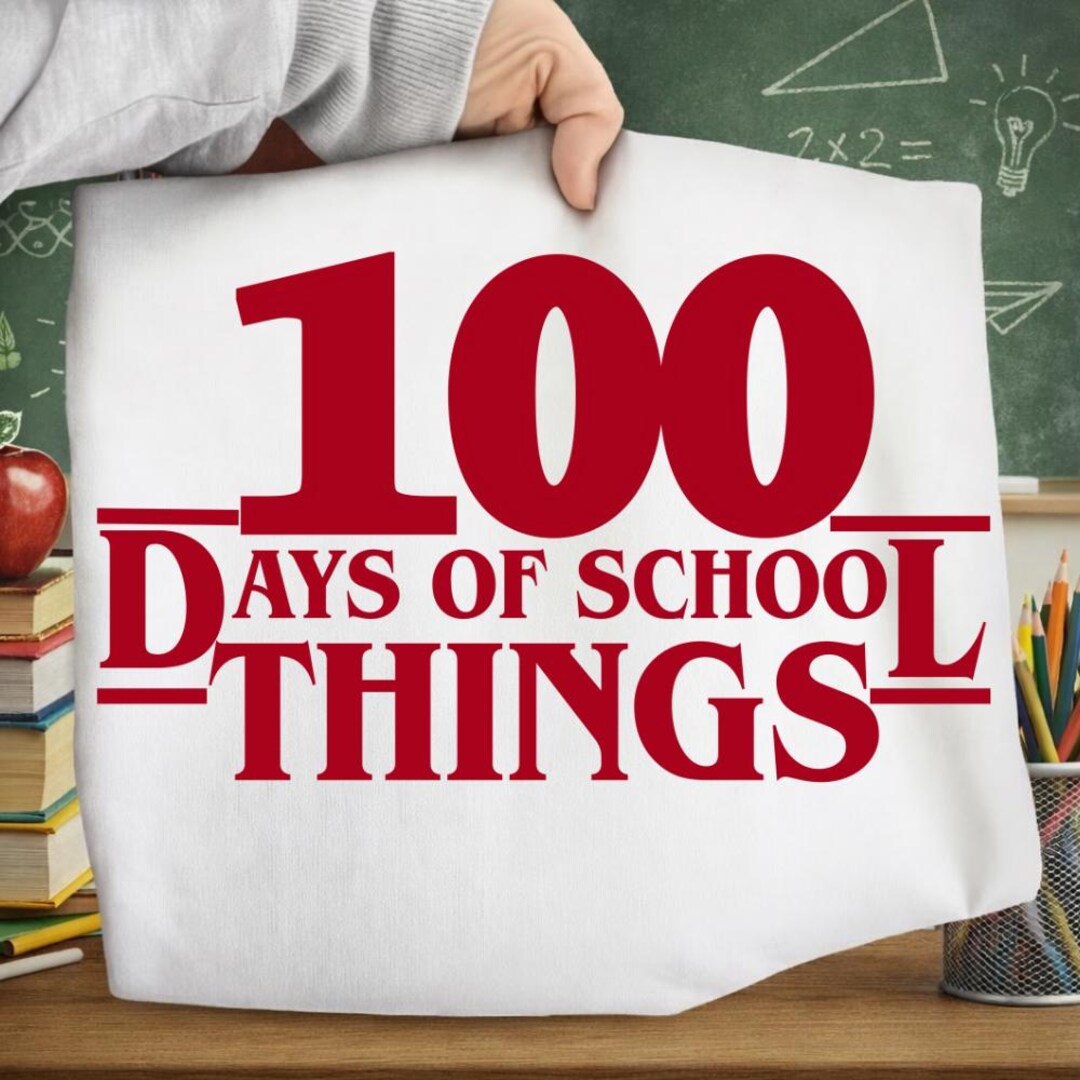 100 Days of School Things PNG, Retro Horror Style School Shirt Design ...