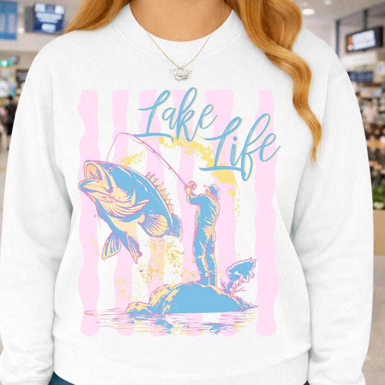 Lake Life PNG, Bass Fishing Sublimation Design, Retro Fisherman PNG ...