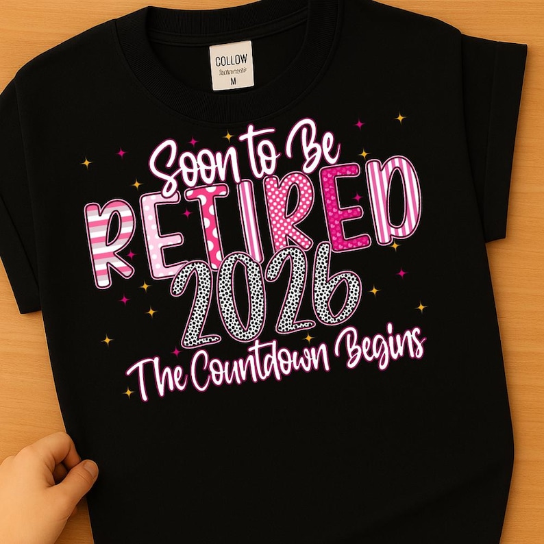 2026 Retirement Countdown PNG, Pink Pattern Letters (digital Download ...
