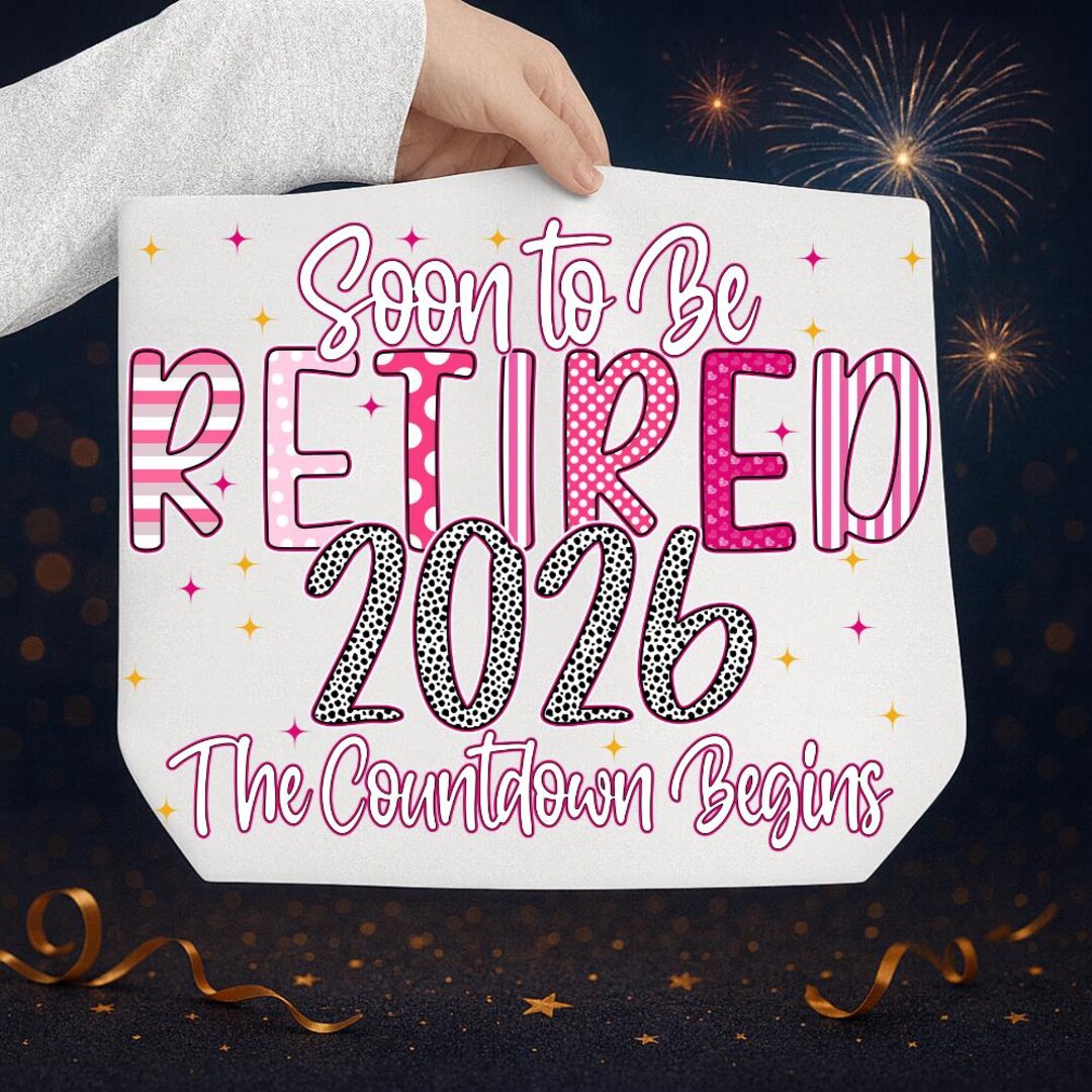 2026 Retirement Countdown PNG, Pink Pattern Letters (digital Download ...