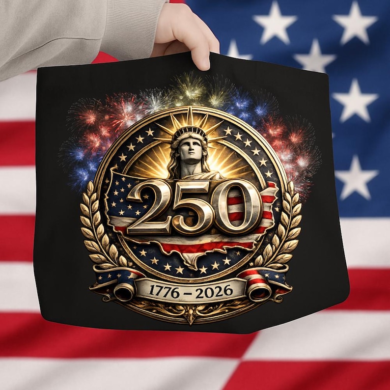 USA 250th Anniversary Emblem, Statue of Liberty, Patriotic Design (PNG ...