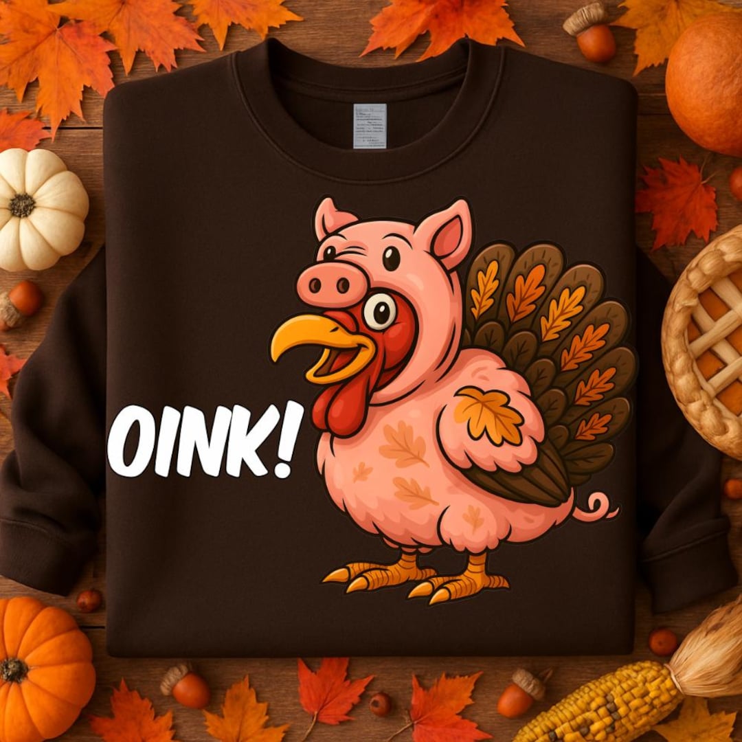 Funny Turkey Pig Costume PNG, Oink Thanksgiving Design (digital ...