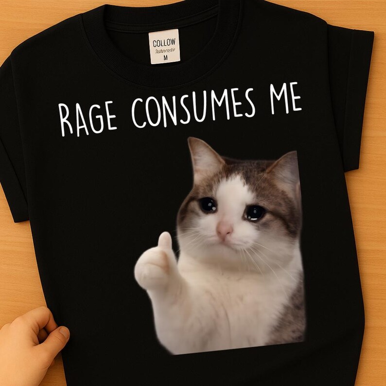 Meme de gato "La rabia me consume" (PNG), arte imprimible divertido y ...