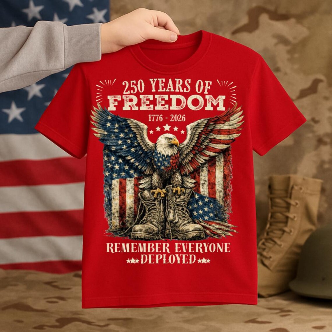 250 Years of Freedom PNG, Patriotic Eagle Military Boots, Remember ...