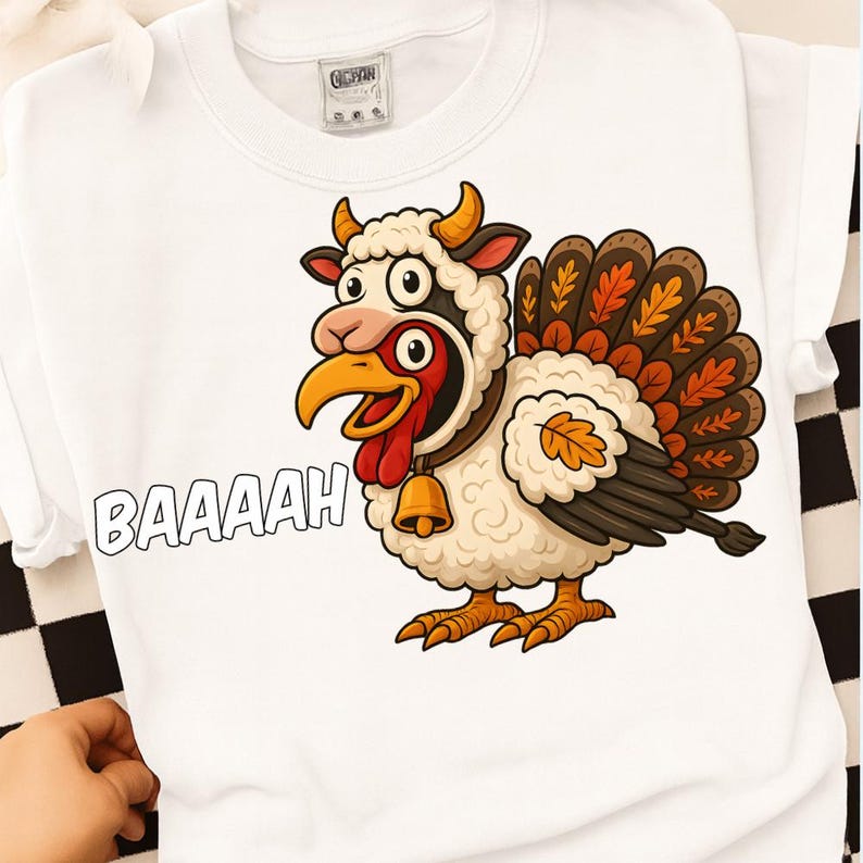 Funny Turkey Sheep Costume PNG, Thanksgiving Shirt Design (digital ...