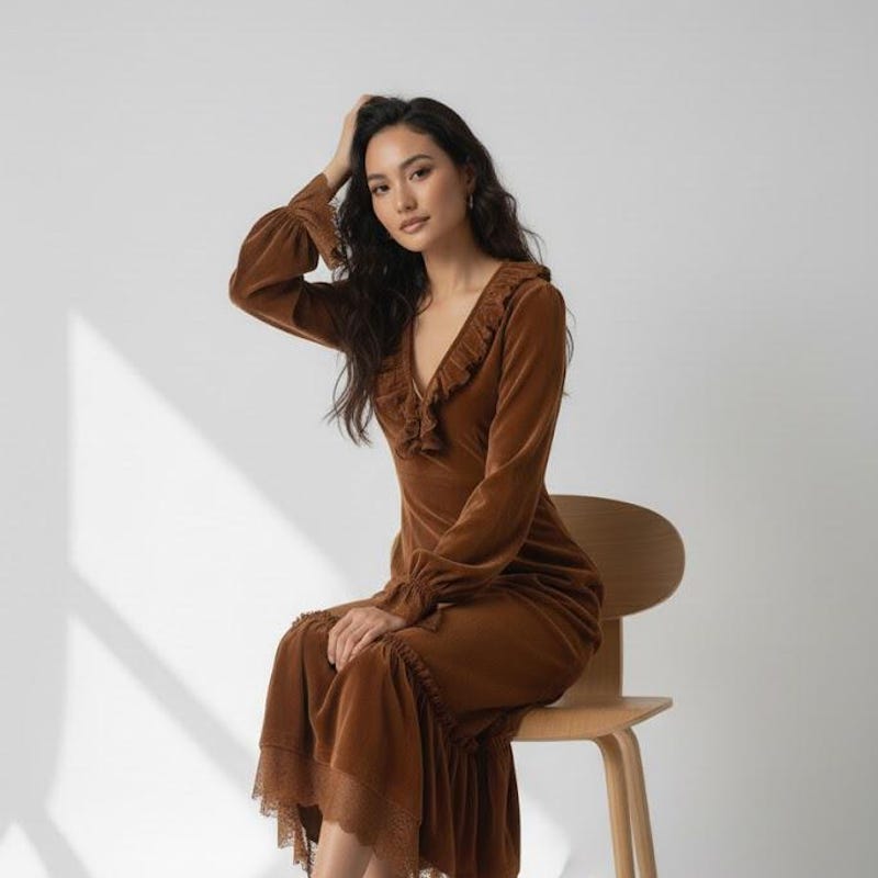 Rust Wrap Dress - Etsy
