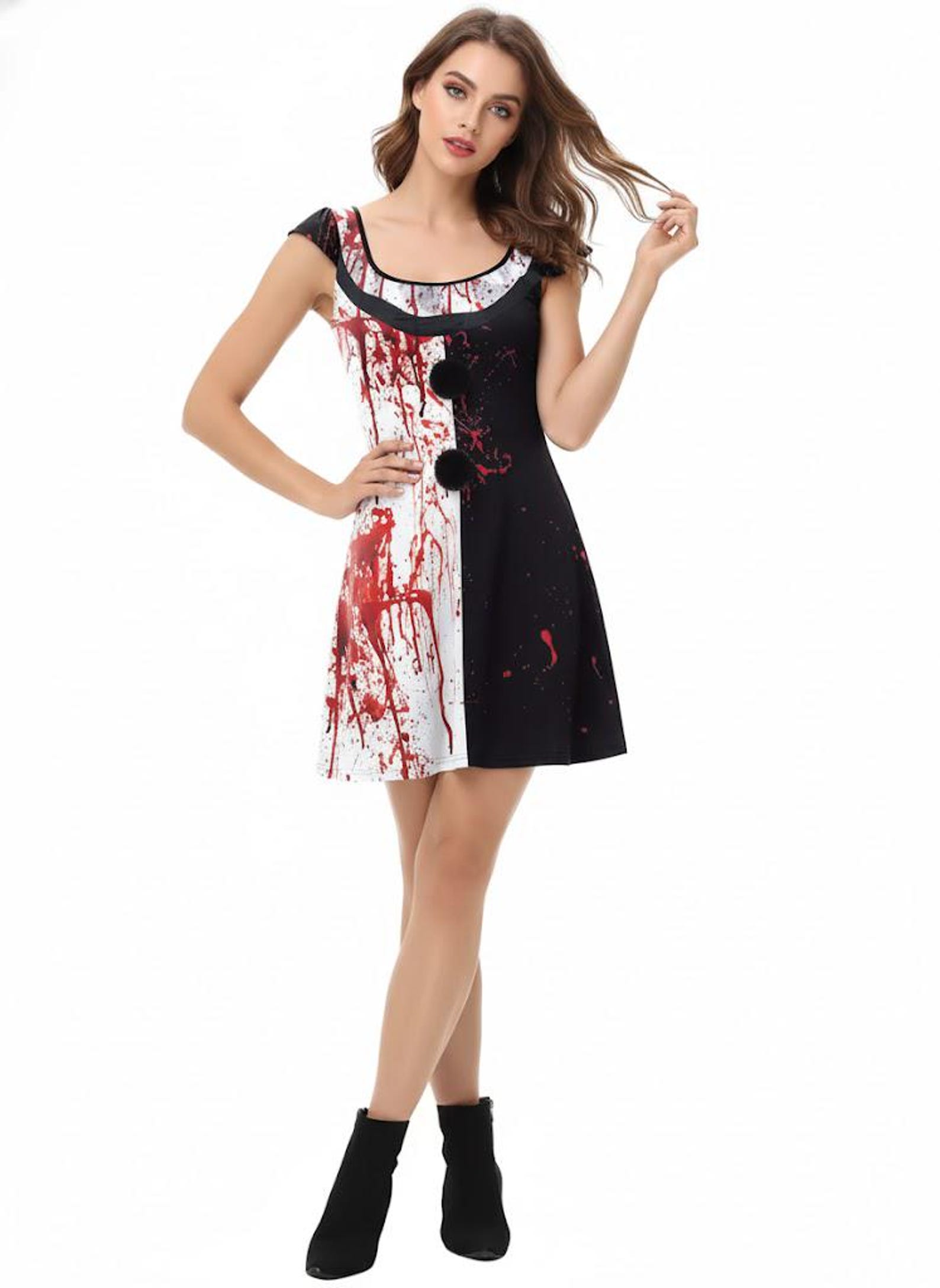 Terrifier Art Clown Dress – Gothic Halloween Cosplay Outfit for Women ...