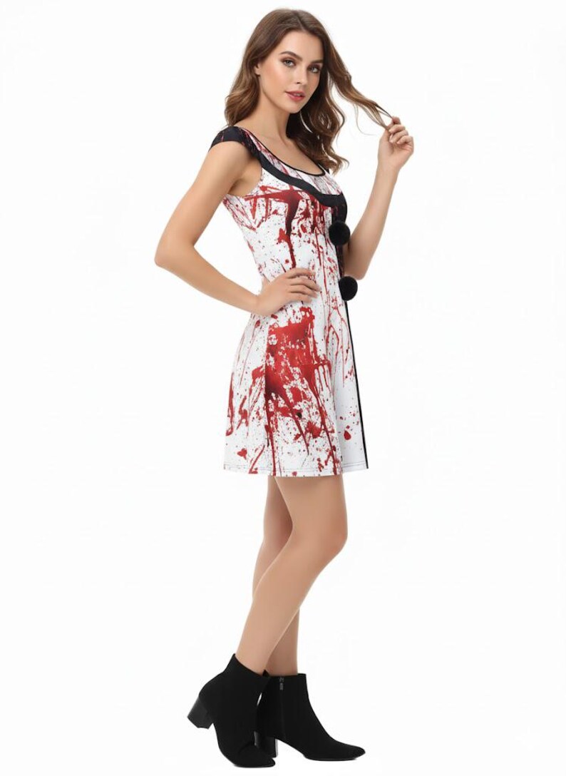 Terrifier Art Clown Dress – Gothic Halloween Cosplay Outfit for Women ...