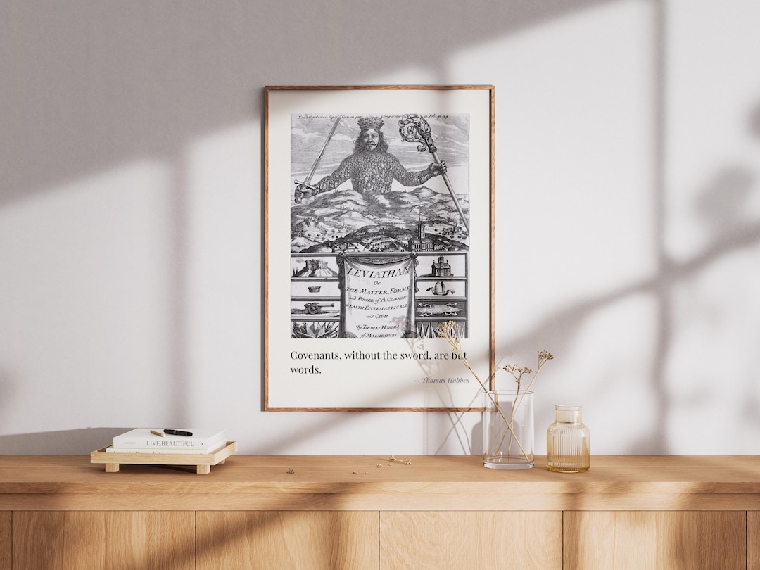 Thomas Hobbes Quote Print — Leviathan Philosophy Poster Wall Art - Etsy