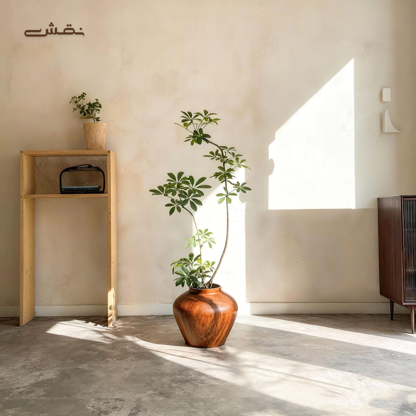 Walnut Wood Vase Large Wooden Vase for Dried Flowers, Rustic Modern ...