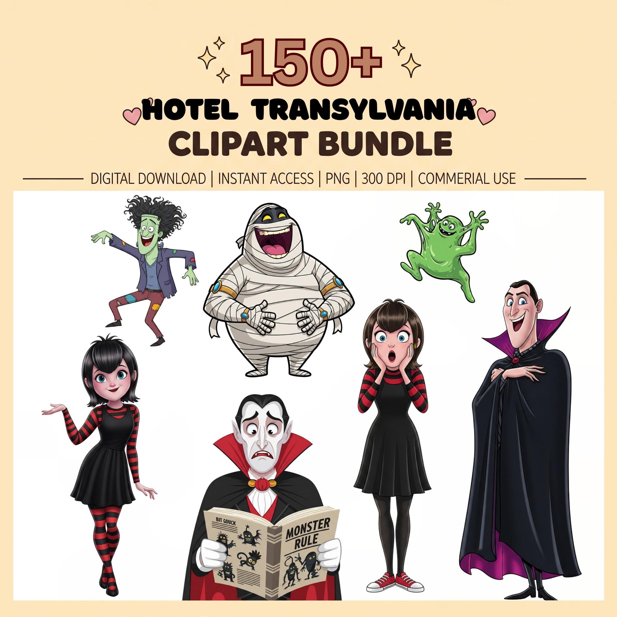 Hotel Transylvania Clipart Bundle: 150 + PNG Digital Designs - Etsy