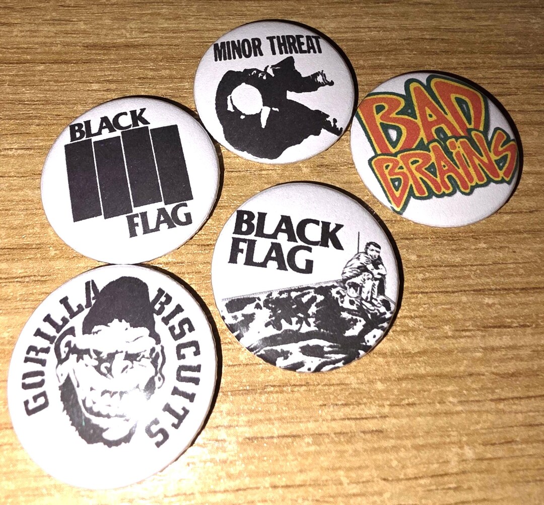 5 Hard Core Punk Rock Badges / 25mm Pins - Etsy