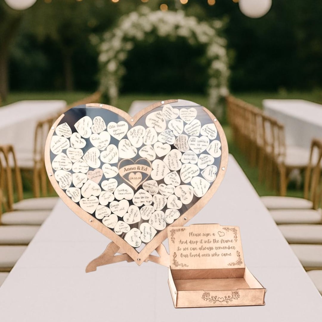 Personalized Heart Drop Box, Wedding Guest Book Alternate, Wedding ...
