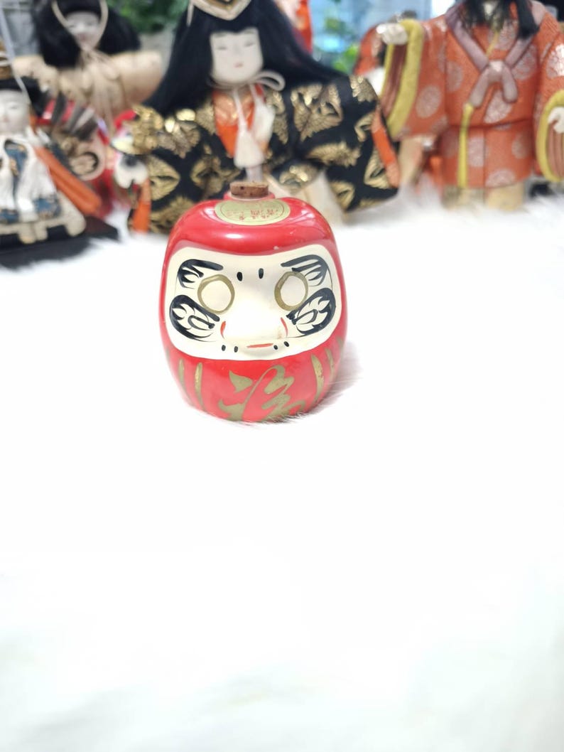 Vintage Hand-painted Wooden Daruma Doll | 3 Inch Good Luck Charm - Etsy