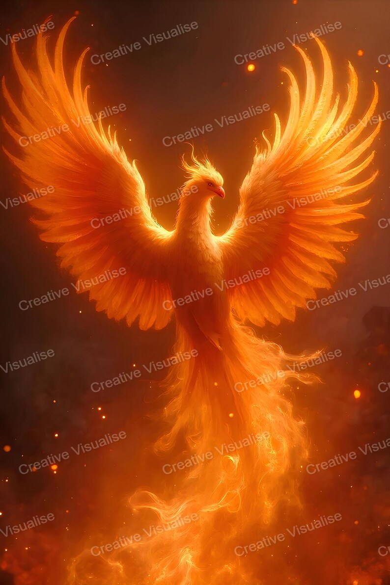 Golden Phoenix Wallpaper High-resolution Digital Print, 11000 X 16000 ...