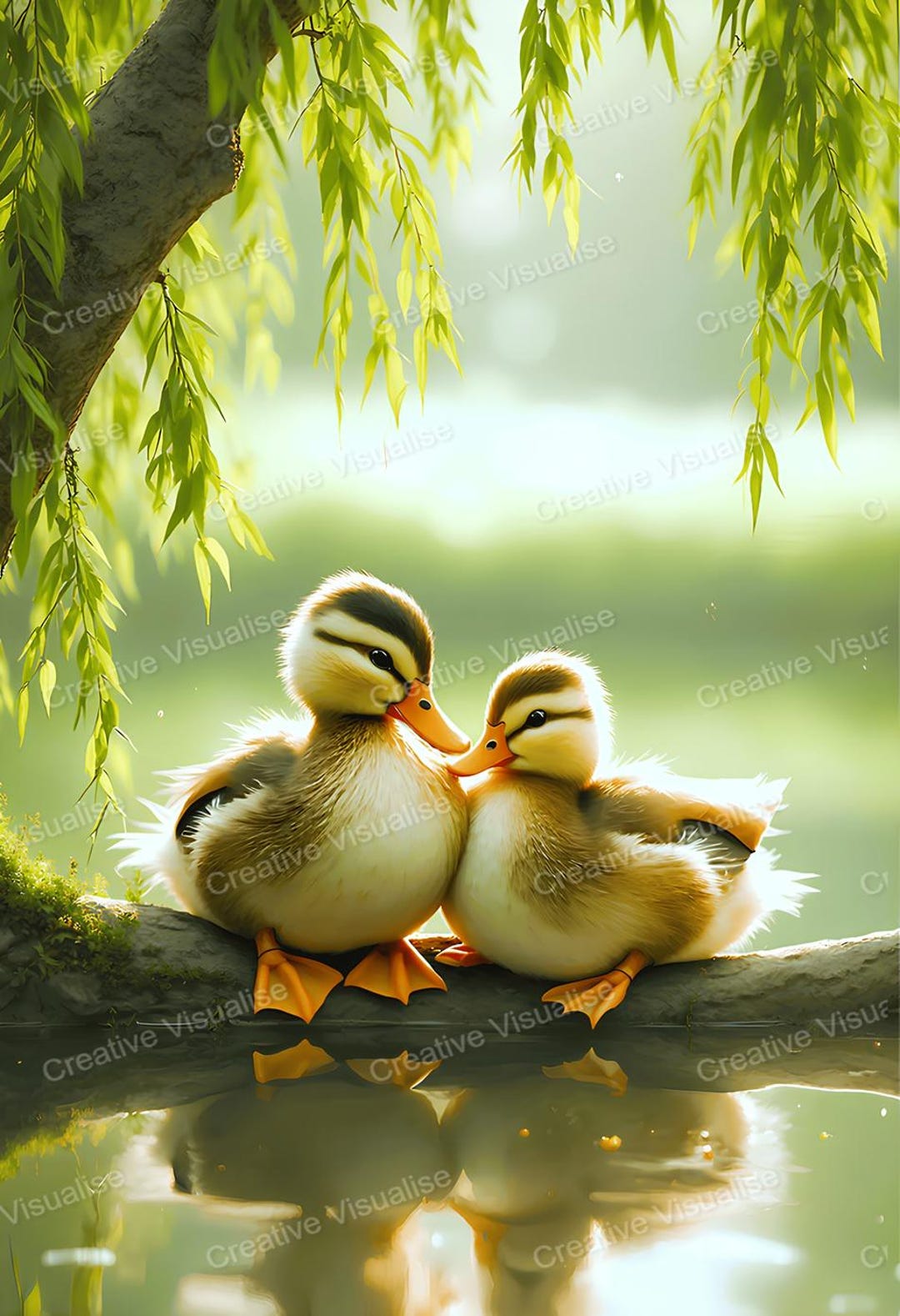 Ducklings by the Lake Wall Art Printable | Nature Digital Download PDF ...