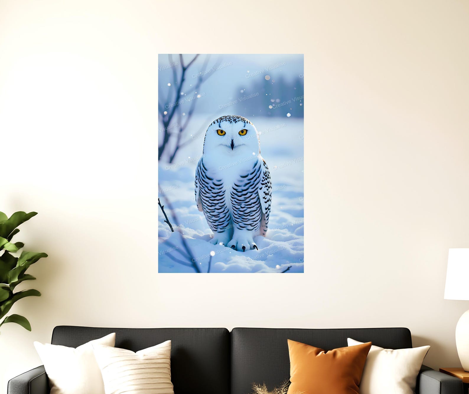Snowy Owl Wall Art Printable | Wildlife Bird Digital Download PDF & PNG ...