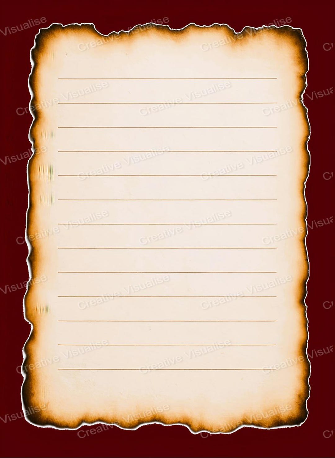 Marginalized Writing Paper With Burnt Coffee Stained Border – Vintage ...