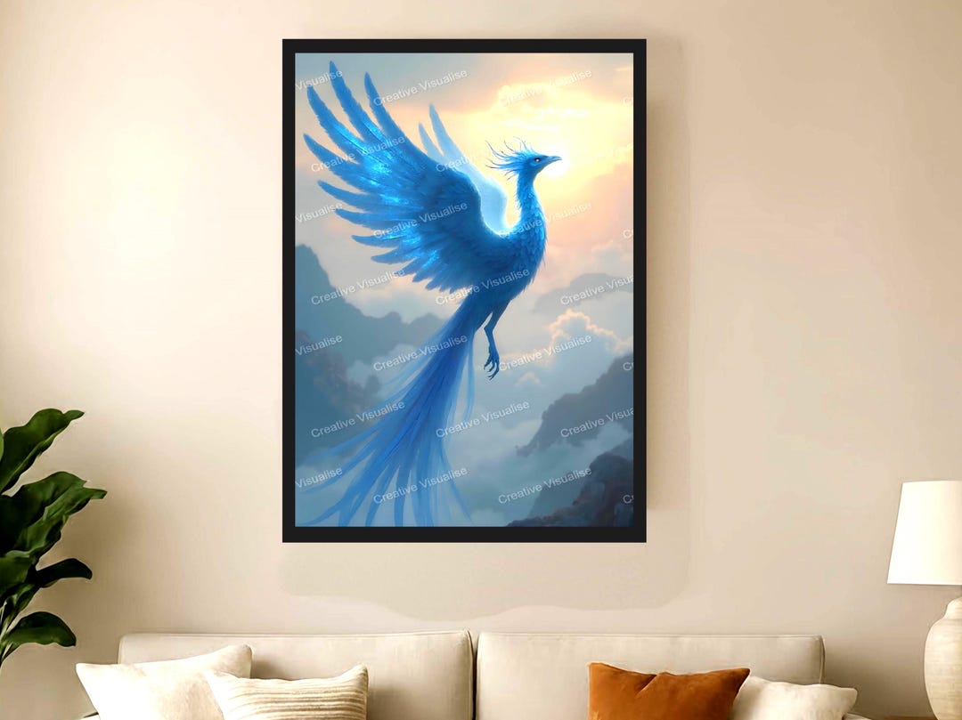 Blue Phoenix High-resolution Digital Print, 11000 X 16000 Pixels 300 ...