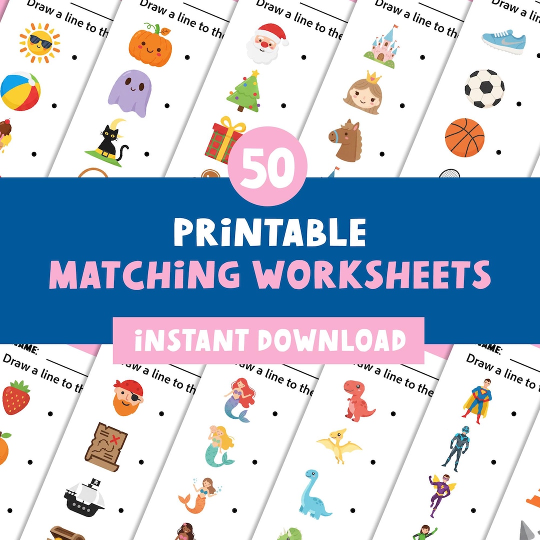 Printable Matching Worksheets, Match the Picture, Educational Pages ...