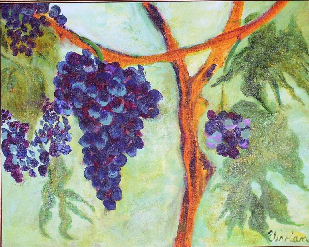 Grapes, Acrylic Painting - Etsy