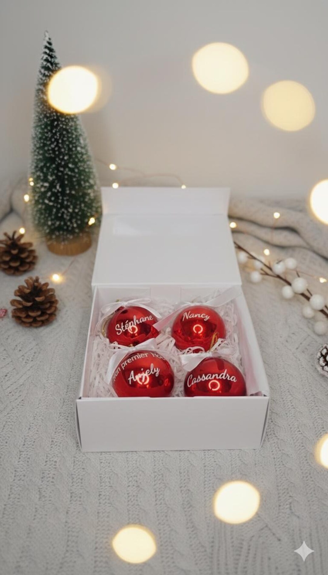 Set of 2, 3, 4 or 5 Personalized Christmas Baubles – Gift for Family ...