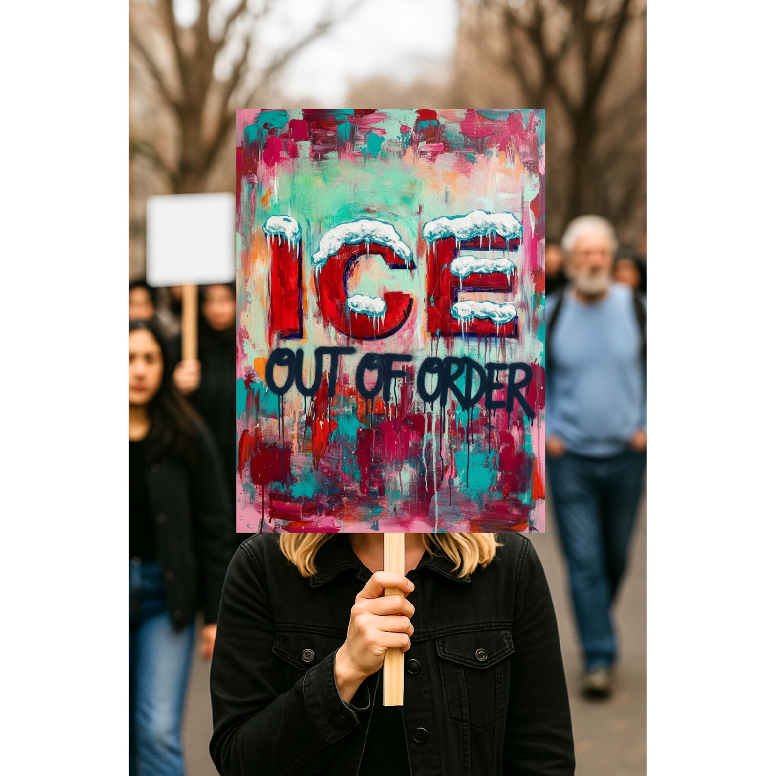 Abolish ICE Protest Sign, ICE Out of Order, Immigration Rights Poster ...