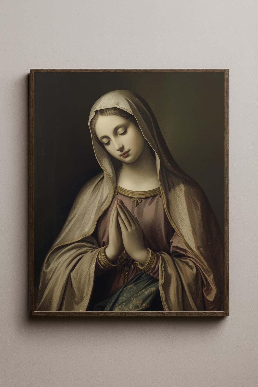 Virgin Mary Wall Art Print, Classical Religious Art, Sacred Christian ...