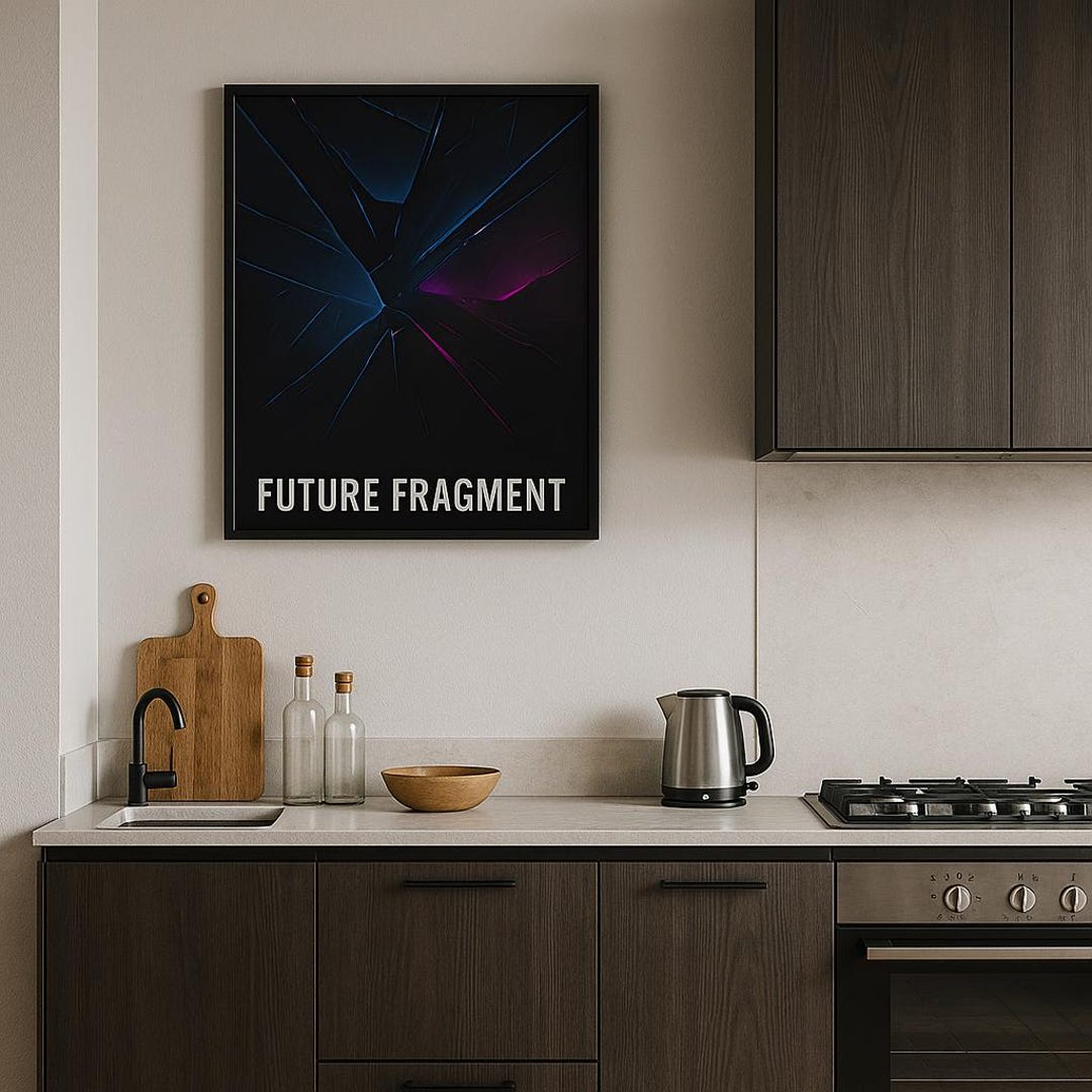 Future Fragment | Cyberpunk Abstract Digital Poster | Neon Sci-fi Wall ...
