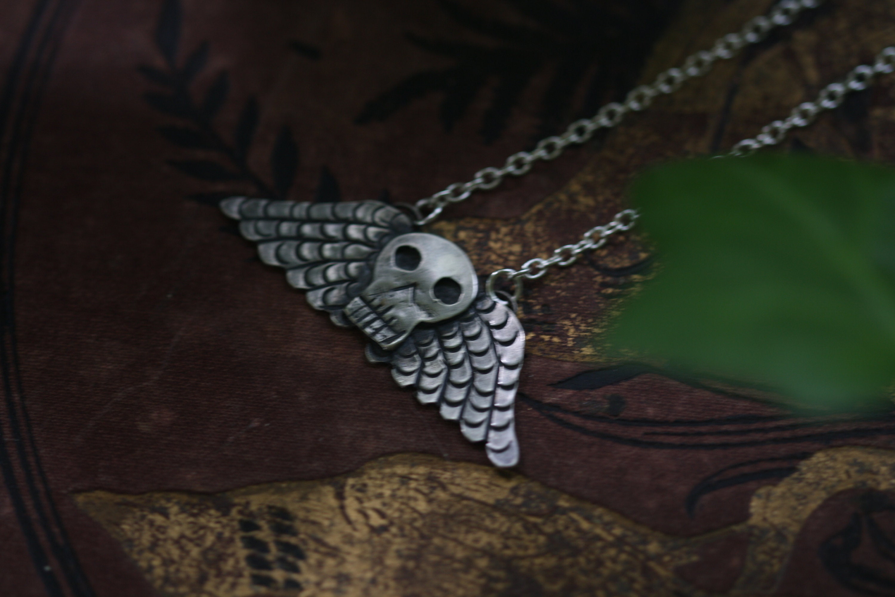 Deaths Head Winged Skull Necklace Made To Order | Etsy