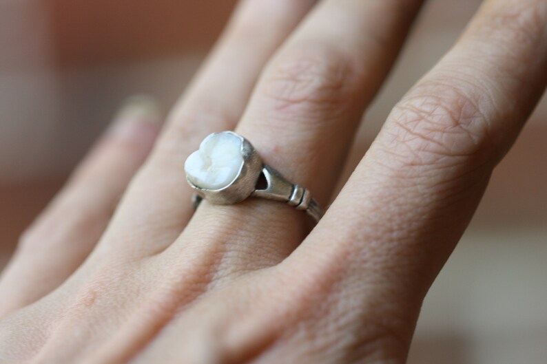 Lover’s Hand Single Tooth Ring (made in Your Size) - Etsy