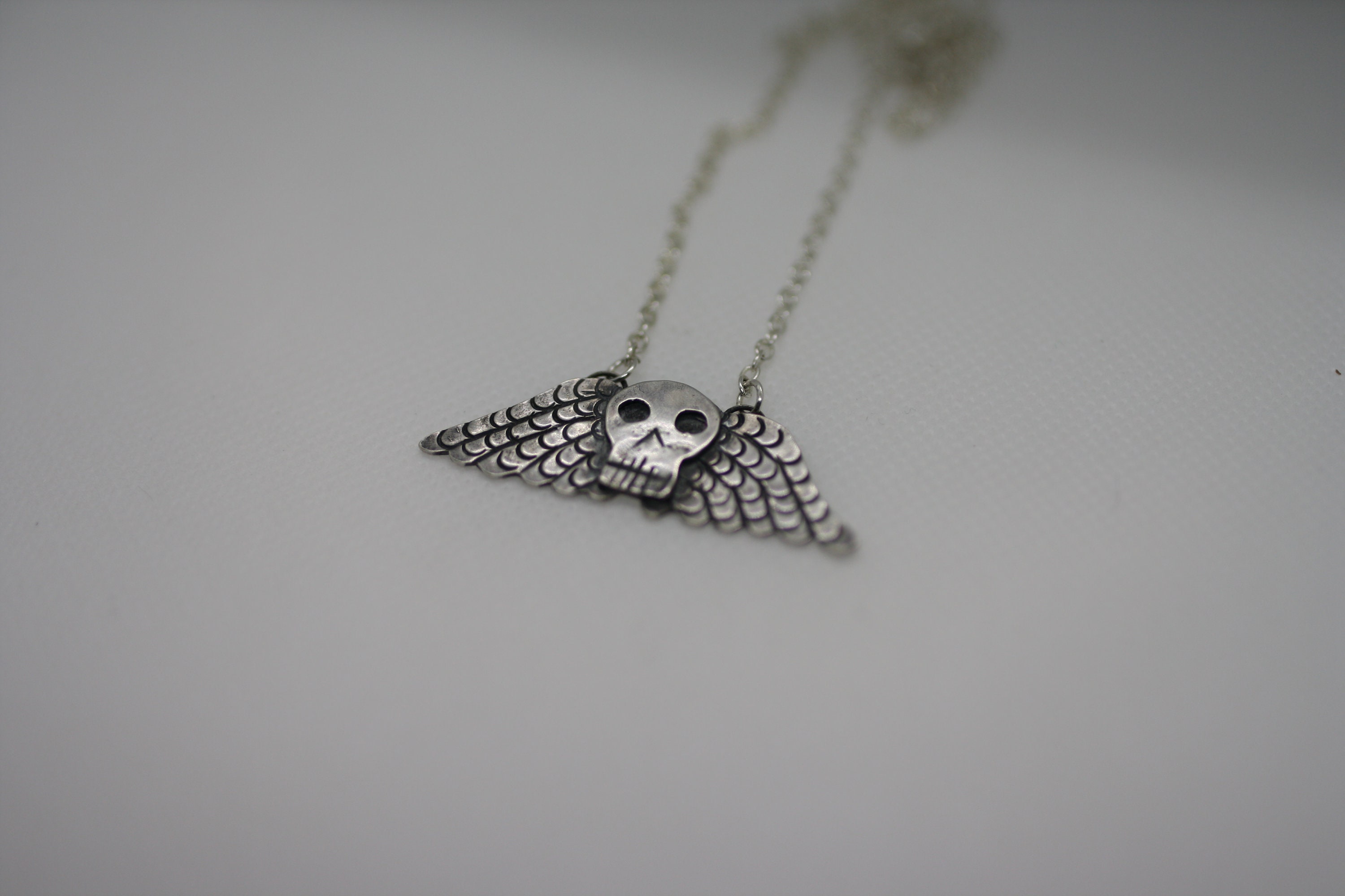 Deaths Head Winged Skull Necklace Made To Order | Etsy